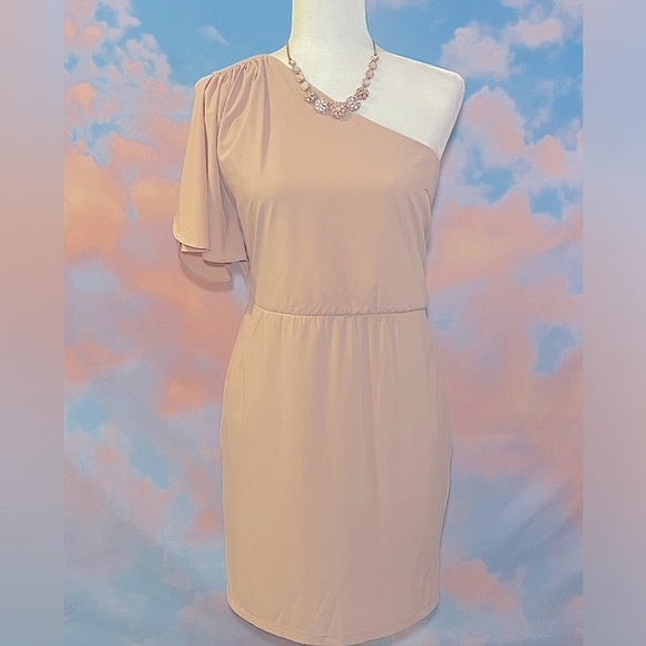 Ark & Co | Dresses | Lovely And Elegant Blush Asymmetricalone Shoulder ...